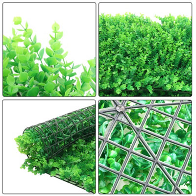 Artificial Grass Siding 6 Pcs Green Ivy Wall Panel Set for Indoor or ...
