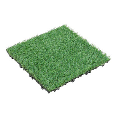 Artificial Grass Tiles Interlocking Turf Tiles for Balcony Patio Garden ...