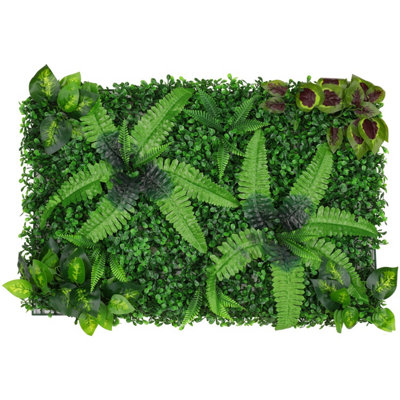 Artificial Green Grass Panel Backdrop, 60cm x 40cm, With Green Tropical ...
