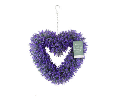 Artificial Hanging Chain Lavender Heart