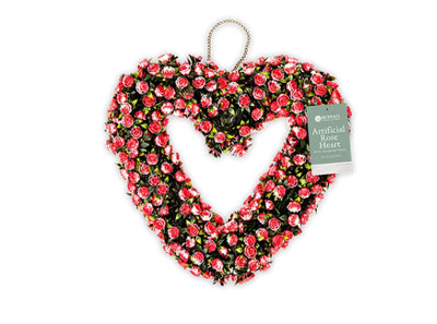 Artificial Hanging Topiary Rose Heart
