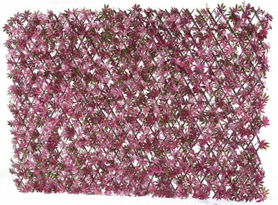 Artificial Hedge Flower Garden Trellis Screen Expandable 1x2m Privacy ...