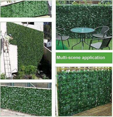 Artificial Ivy Hedge Screen Panels on Roll Garden Fence Maple Leaf ...