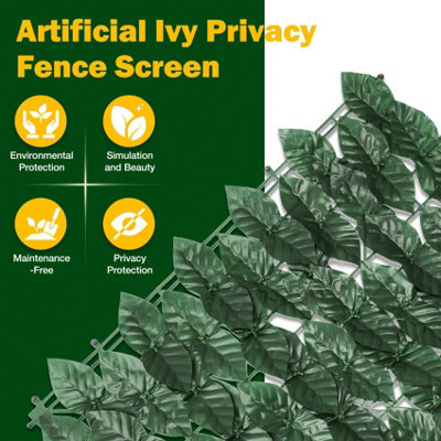 Artificial Ivy Leaf Fence Wall Screen,3M x 1M in UV-Anti Faux Greenery Backdrop
