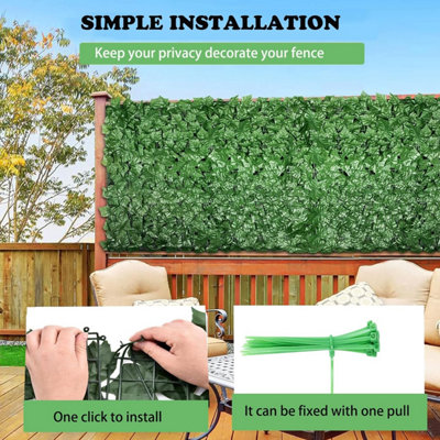 Artificial Ivy Privacy Fence 1m x 3m Expandable Decorative Screening ...