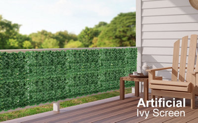 Artificial Ivy Privacy Fence 1m x 3m Expandable Decorative Screening ...