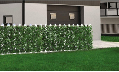 Artificial Ivy Privacy Fence Panel Expandable Trellis Screen with Lifelike Greenery for Indoor ...