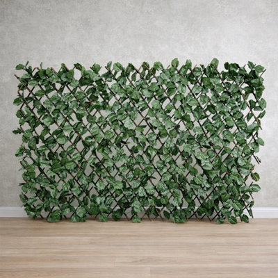 Artificial Leaf Hedge Fence Privacy Screen Expandable Willow Trellis ...