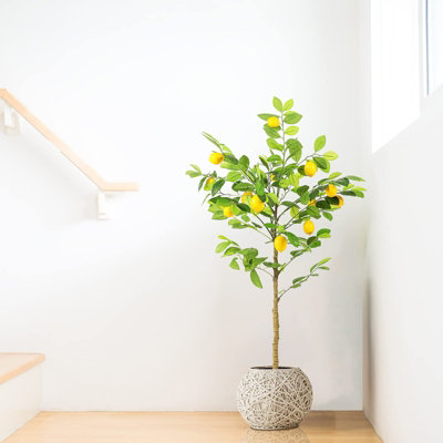 Artificial Lemons Tree Tall Fake Lemon Tree - 105cm | DIY at B&Q