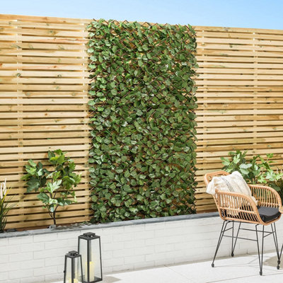 Artificial Maple Leaf Willow Fence Ivy Screen on Trellis Hedge ...