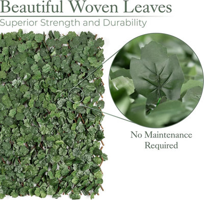 Artificial Maple Leaf Willow Fence Ivy Screen on Trellis Hedge ...