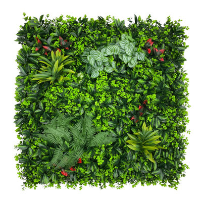 Artificial Plant Flower Wall Panels Realistic Indoor Outdoor Greenery 1m x 1m for Home, Garden ...