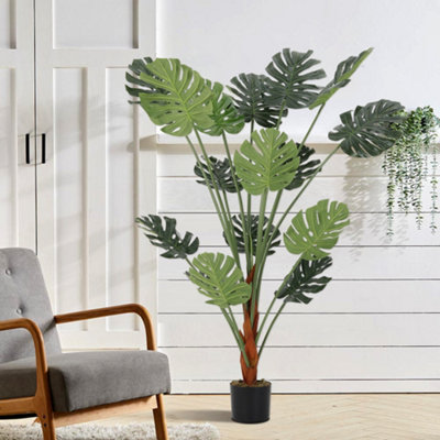Artificial Plant Realistic Tropical Monstera Tree Fake Plant in Pot 150 ...