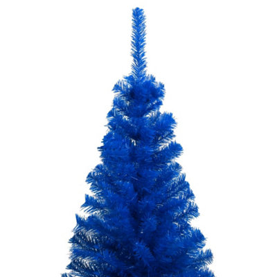 ARTIFICIAL PRE-LIT CHRISTMAS TREE WITH BALL SET BLUE 150 CM PVC