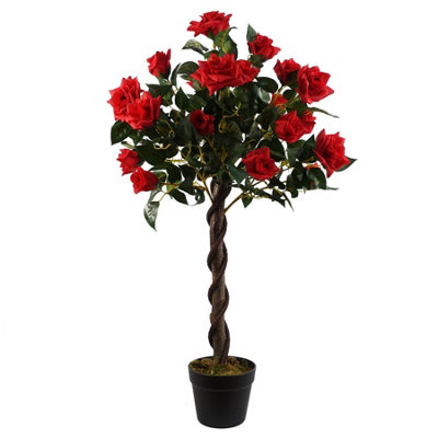 Artificial Red Rose Tree Wedding Twisted Vine Detail 90cm (3ft)