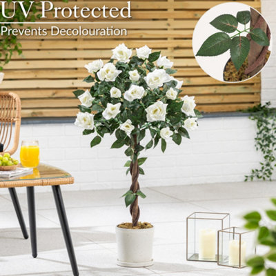 Artificial Rose Tree Potted Indoor Outdoor Wedding Flower Decoration ...