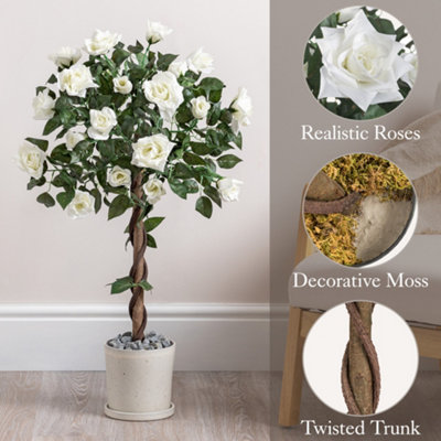 Artificial Rose Tree Potted Indoor Outdoor Wedding Flower Decoration ...