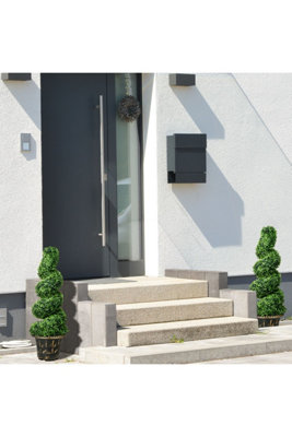 Artificial Spiral Topiary Tree Set 90cm Potted Indoor Outdoor