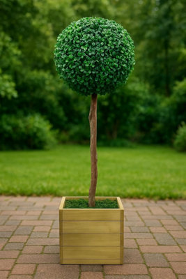 Artificial Topiary Plant Ball Tree 3ft Decorative Faux Tree Single (90cm)
