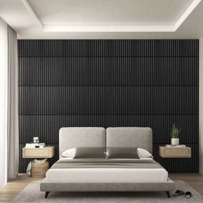 Artika Sonolok Acoustic Wall Panel Set, Black MDF & Felt Sound ...