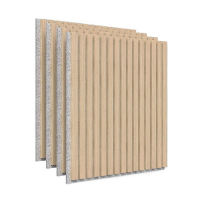 Artika Sonolok Acoustic Wall Panels 4 Pack - Oak & Grey MDF Felt ...