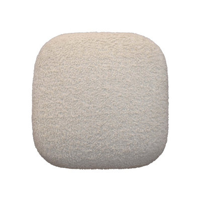 Artisan Furniture Solid Wood Boucle Cream Square Footstool