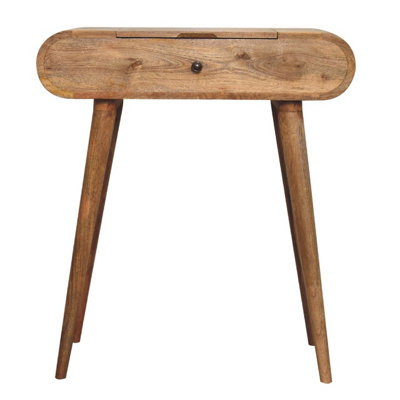 Artisan Furniture Solid Wood Mini Oak-ish Round Dressing Table