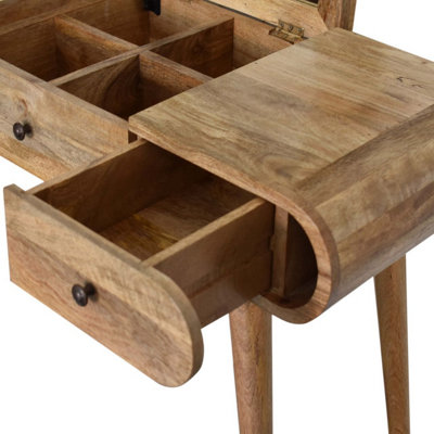 Artisan Furniture Solid Wood Oak-ish Round Dressing Table
