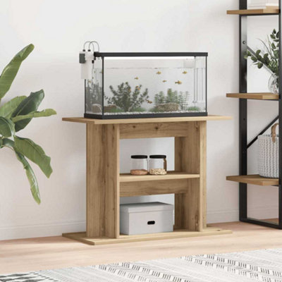 Artisan Oak Aquarium Stand 80x35x60cm Engineered Wood Fish Tank Cabinet