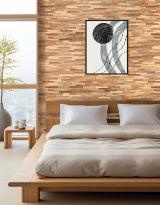 Artisan Smooth Meranti Hardwood Wall Tile - Natural - (L)70cm x (W)15cm ...