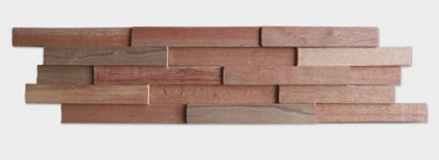 Artisan Smooth Meranti Hardwood Wall Tile - Natural - (L)70cm x (W)15cm ...