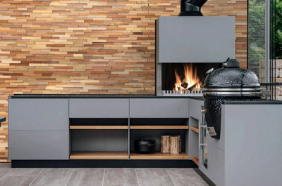 Artisan Smooth Meranti Hardwood Wall Tile - Natural - (L)70cm x (W)15cm ...