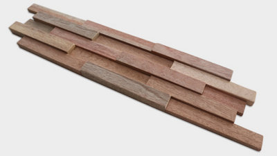Artisan Smooth Meranti Hardwood Wall Tile - Natural - (L)70cm x (W)15cm ...
