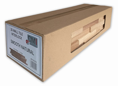 Artisan Smooth Meranti Hardwood Wall Tile - Natural - (L)70cm x (W)15cm ...