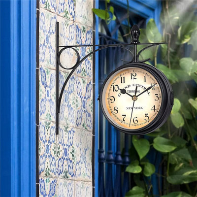 ARTLOGE 22x8x21cm Outdoor Garden Paddington Station Wall Clock Double ...