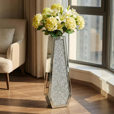 Artloge 70cm Large Sparkle Diamond Crushed Crystal Sparkly Silver ...