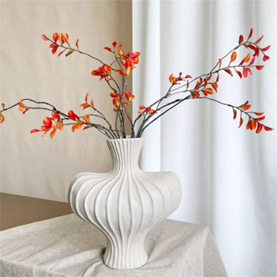 Artloge White Lantern Resin Vase Modern Dried Flower Arrangement ...