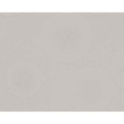 AS Creation Abstract Flower Floral Circle Motif Modern Glitter Taupe ...