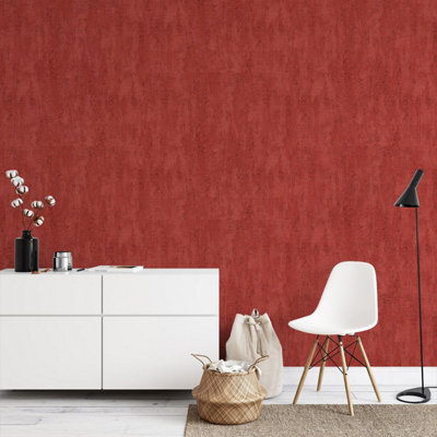 AS Creation Innova Industrial Concrete Red Wallpaper Modern Textured Vinyl