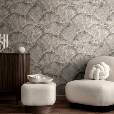 AS Creation Textured Shells Brown & Grey Wallpaper 78198-1