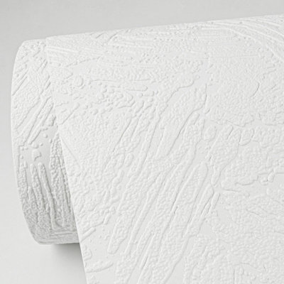 AS Creation White Plaster Paintable Blown Vinyl Paste The Paper Wallpaper