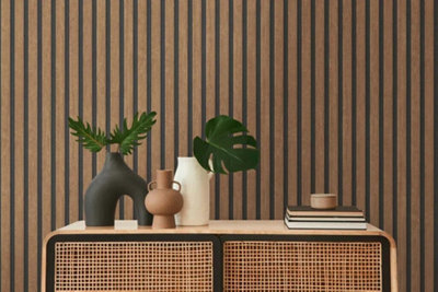 AS Creation Wooden Slats Panelling 3D Wood Panel Stripe Non Woven ...