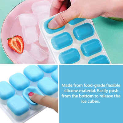 ASAB Easy Push Ice Cube Tray Set Blue