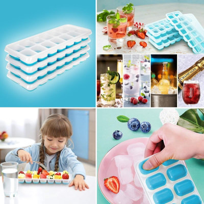 ASAB Easy Push Ice Cube Tray Set Blue