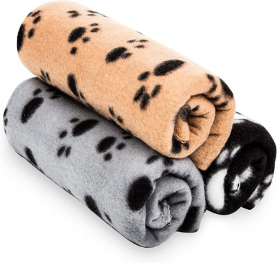 ASAB Pack Of 3 Large Soft Pet Blankets 92 x 68cm