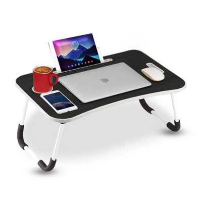 ASAB Portable Laptop Bed Desk Foldable Table with Tablet Slot and Non ...