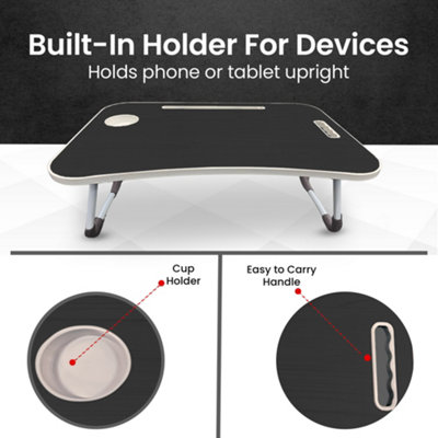 ASAB Portable Laptop Bed Desk Foldable Table with Tablet Slot and Non ...