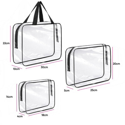ASAB Transparent PVC Travel Organiser Bags 3PC