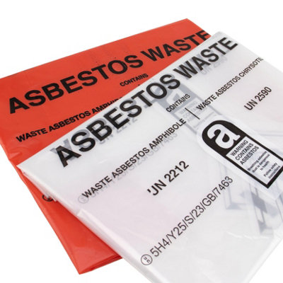 Asbestos Waste Bags Heavy Duty (Large 1200mm x 900mm) (10 x RED & 10 x ...