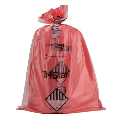 Large red garbage bags store